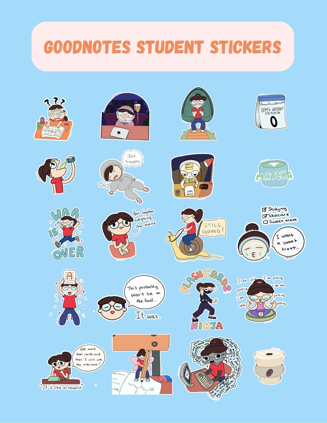 Goodnotes Student Experience Stickers - Etsy