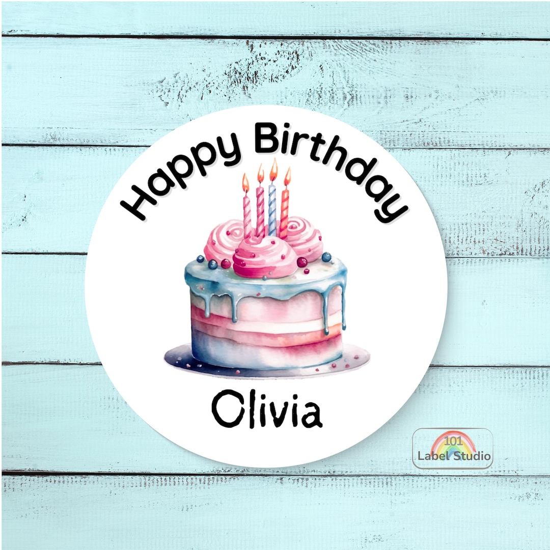 Personalized Birthday Stickers - Custom Name Labels for Party Favors ...