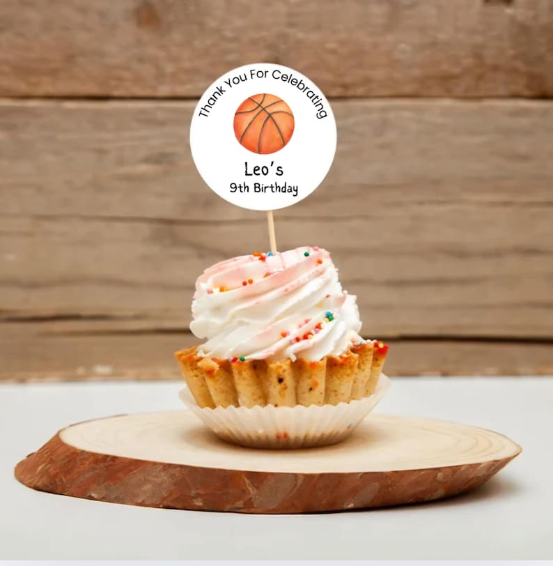 Party Bundle Pack. Basketball Birthday Stickers – Custom Round Favor ...