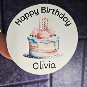 Personalized Birthday Stickers - Custom Name Labels for Party Favors ...