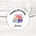 Personalized Happy Birthday Stickers - Custom Name, 2 Inch Round ...