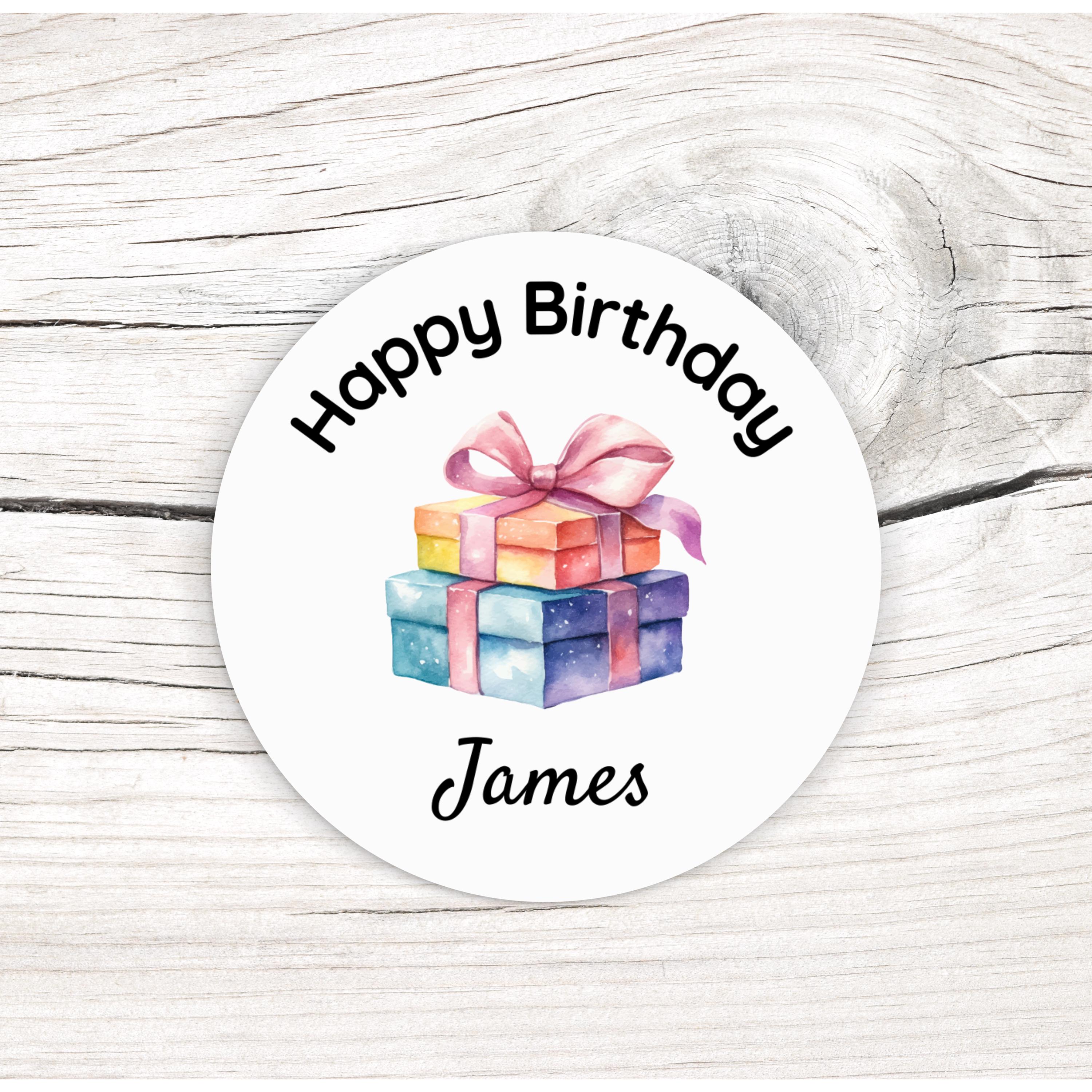 Personalized Happy Birthday Stickers - Custom Name, 2 Inch Round ...