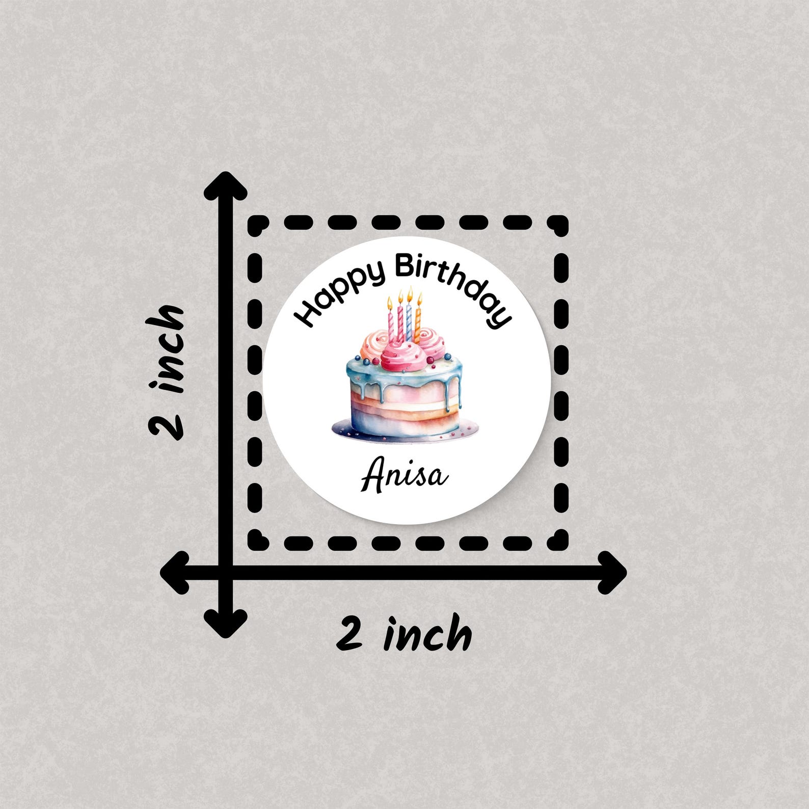 Personalized Happy Birthday Stickers - Custom Name, 2 Inch Round ...