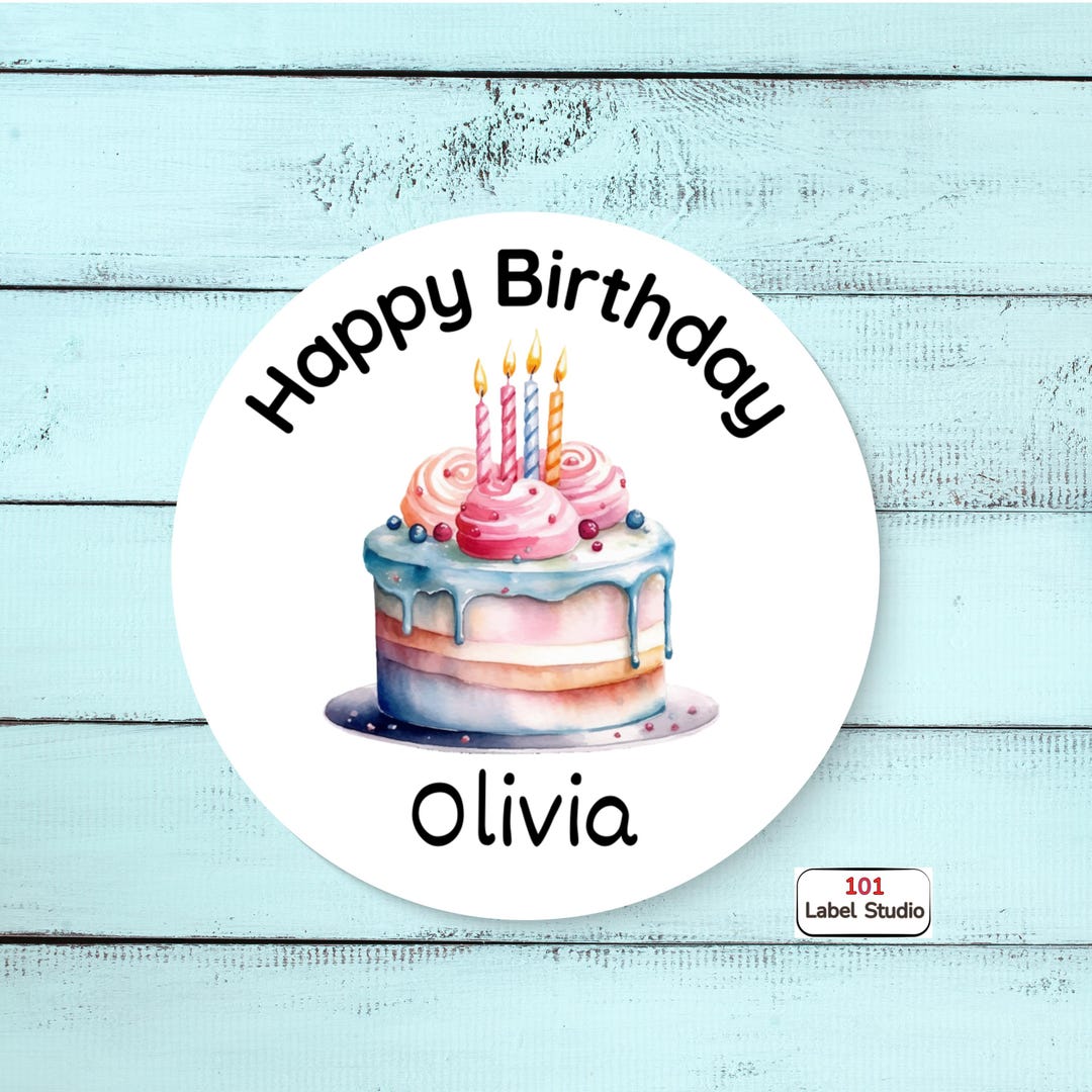 Personalized Birthday Stickers - Custom Name Labels for Party Favors ...