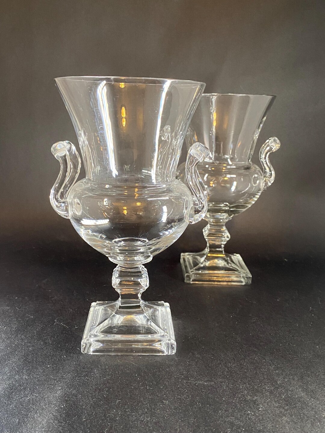 Pair Crystal Duncan Miller Urn Vases - Etsy