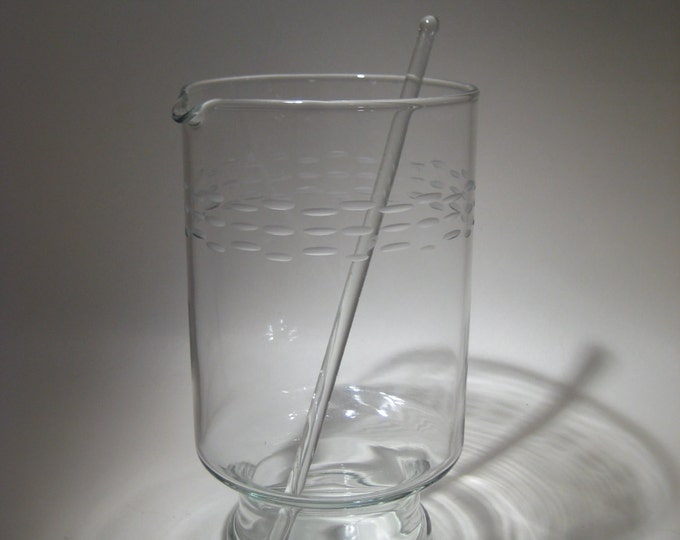 Vintage Etched Mixing Glass - Martini Pitcher With Stirring Rod - Etsy