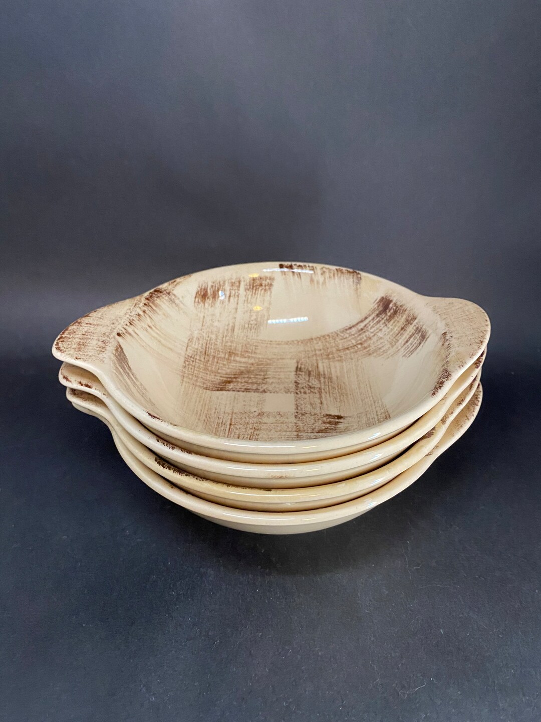 4 Barkwood Lug Handle Bowls - Etsy