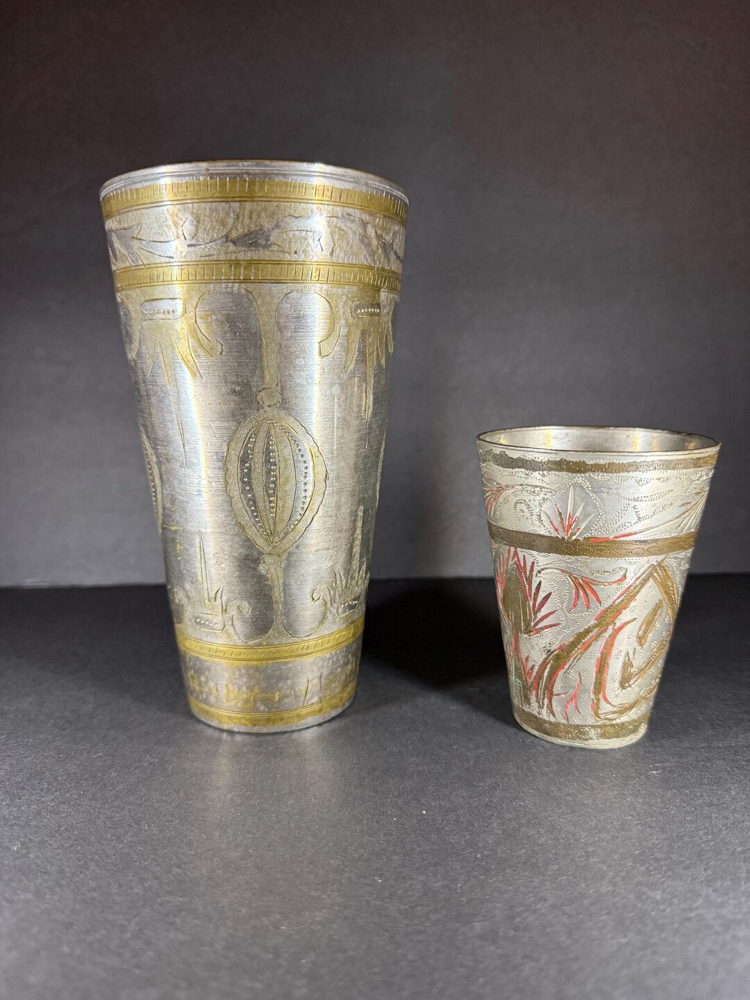 Two Vintage Brass Lassi Cups - Etsy