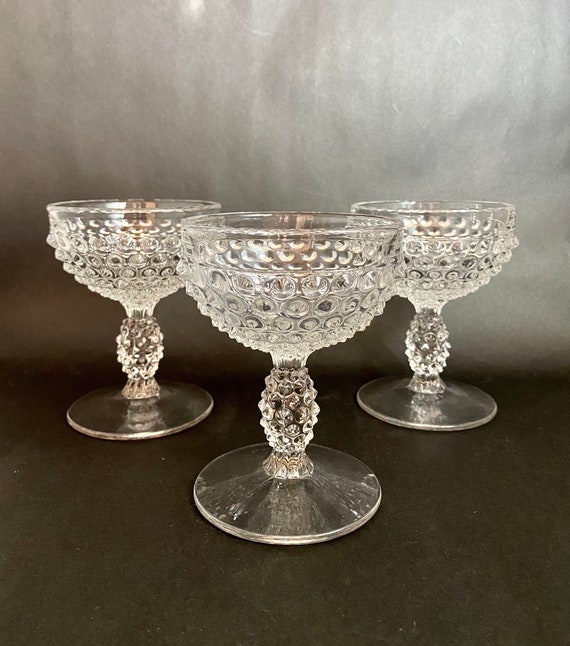 3 Duncan & Miller Hobnail Champagne Glasses Coupes | Etsy