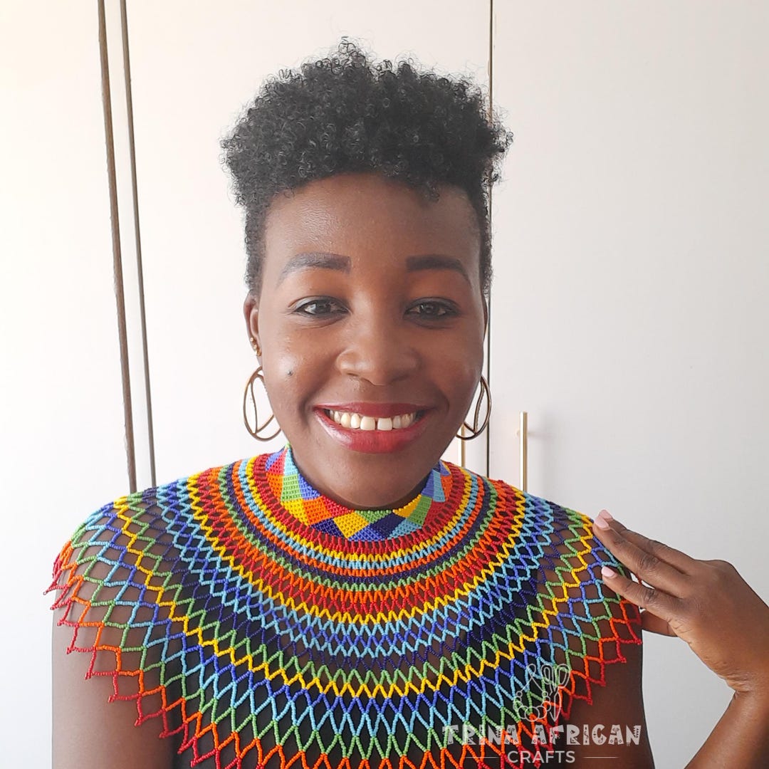 Beaded Zulu Necklace: Handcrafted Kenyan Jewelry - Etsy