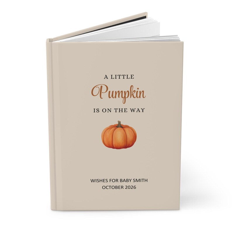 Pumpkin Baby Shower Guest Book, Custom, Wishes for Baby, Neutral, A ...
