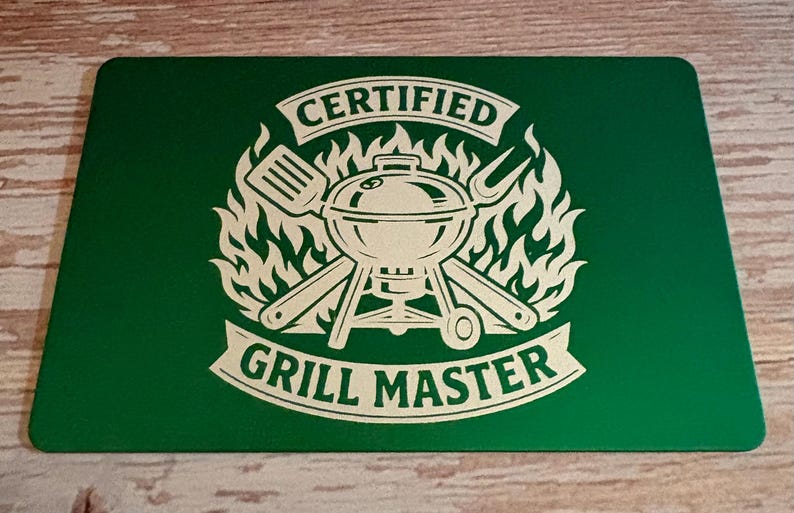 Custom Engraved Aluminum Grill Master Metal Card – Personalized BBQ ...