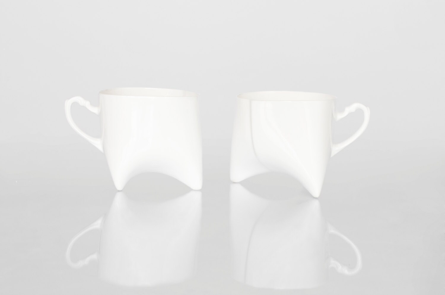 Ceramic cups set white porcelain mugs contemporary ceramic | Etsy