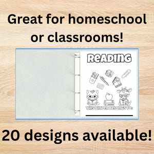 Reading Binder Cover – Printable Coloring Page for Homeschool or ...