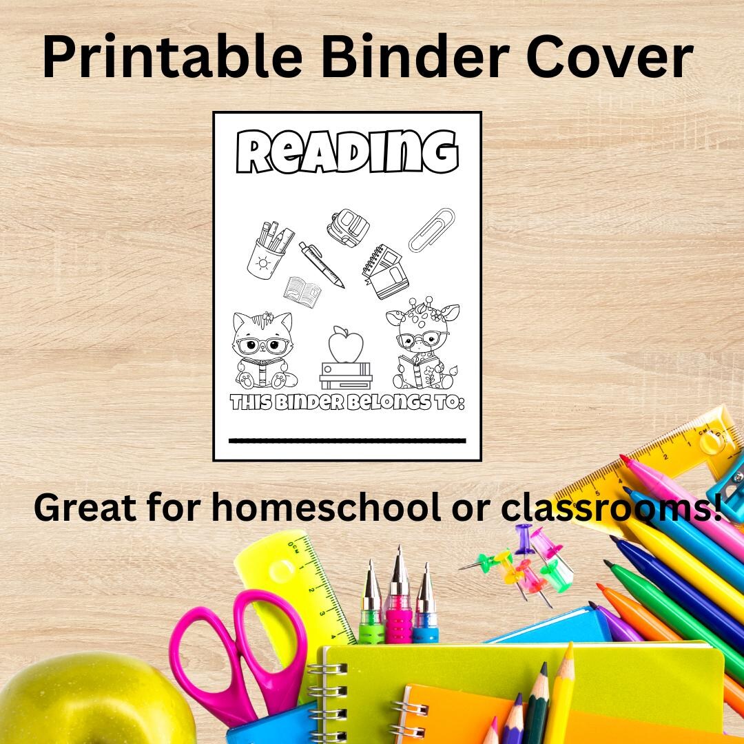Reading Binder Cover – Printable Coloring Page for Homeschool or ...