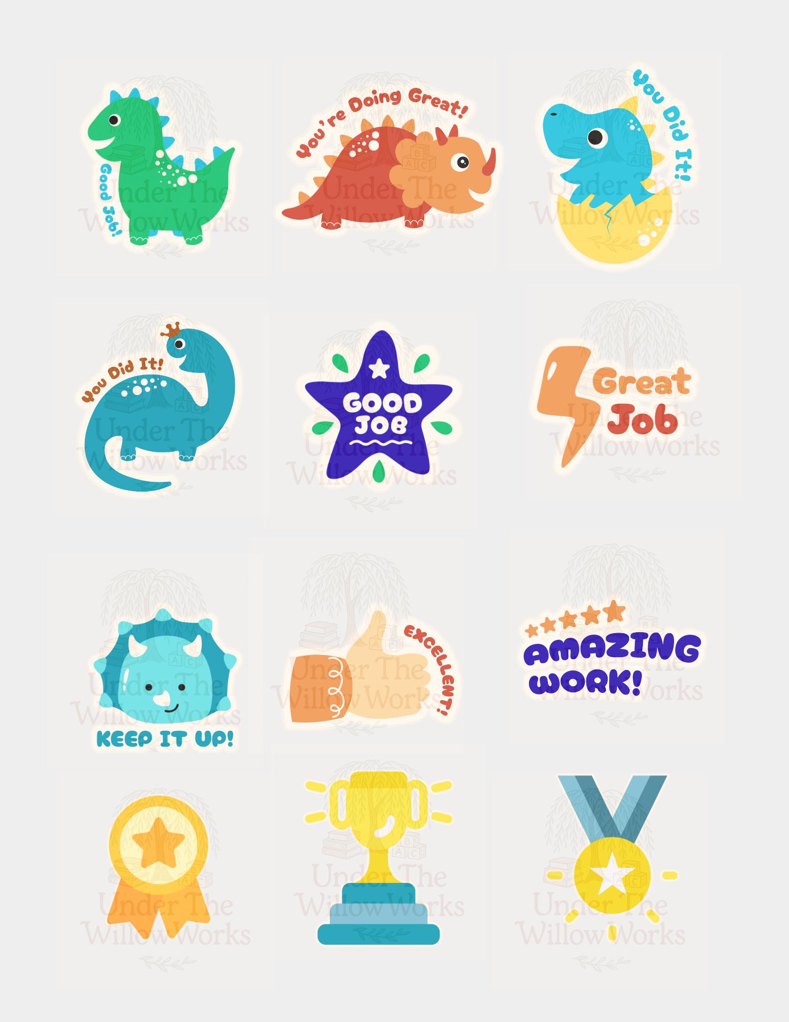 Printable Reward Sticker Bundle: 15 Fun Themes for Kids (PDF Download ...