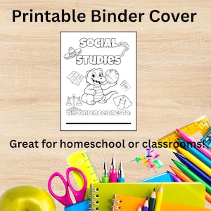 Social Studies Binder Cover – Printable Coloring Page for Homeschool or ...