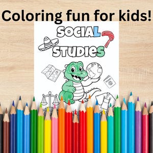 Social Studies Binder Cover – Printable Coloring Page for Homeschool or ...