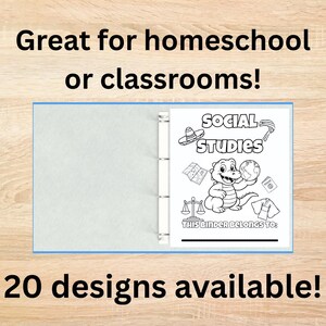 Social Studies Binder Cover – Printable Coloring Page for Homeschool or ...