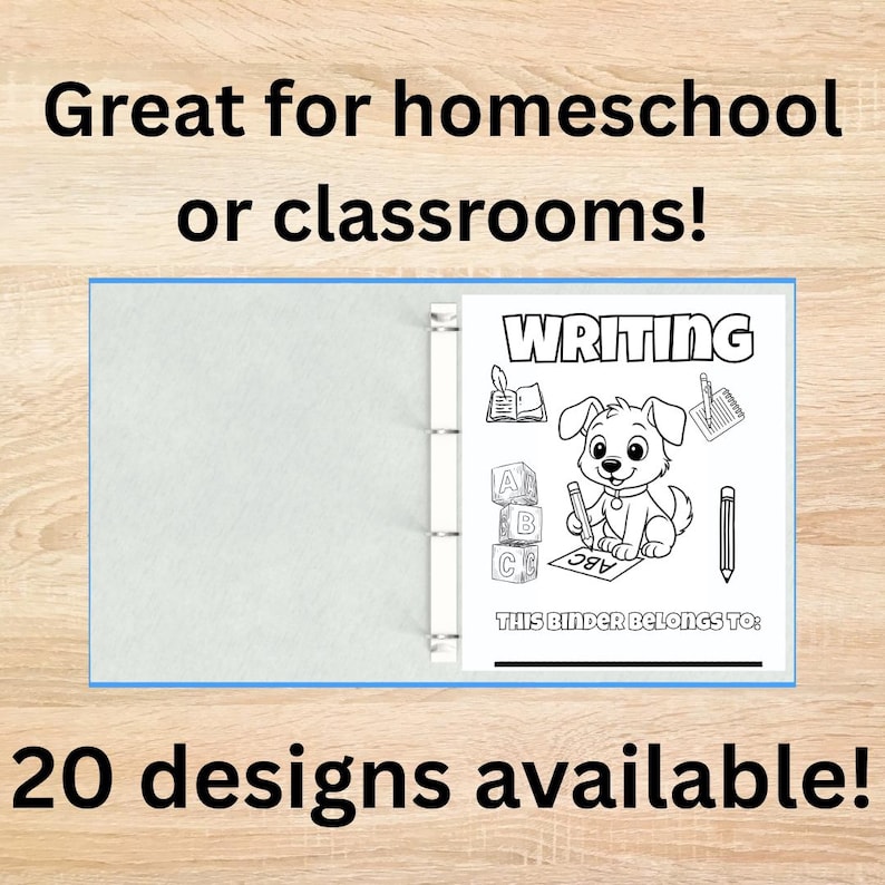 Printable Writing Binder Cover – Coloring Page for Homeschool or ...