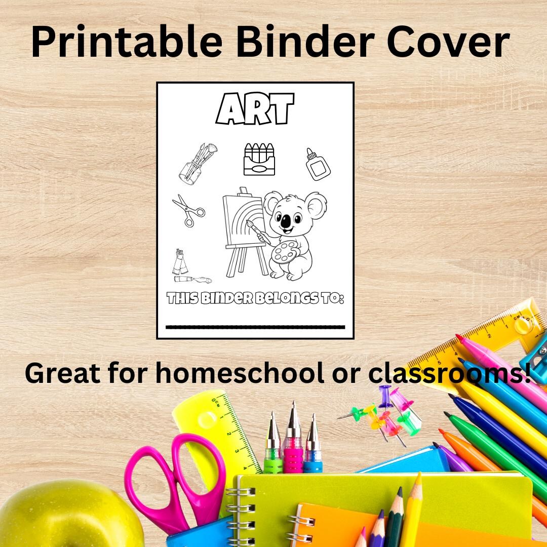Art Binder Cover – Printable Coloring Page for Homeschool or Classroom ...