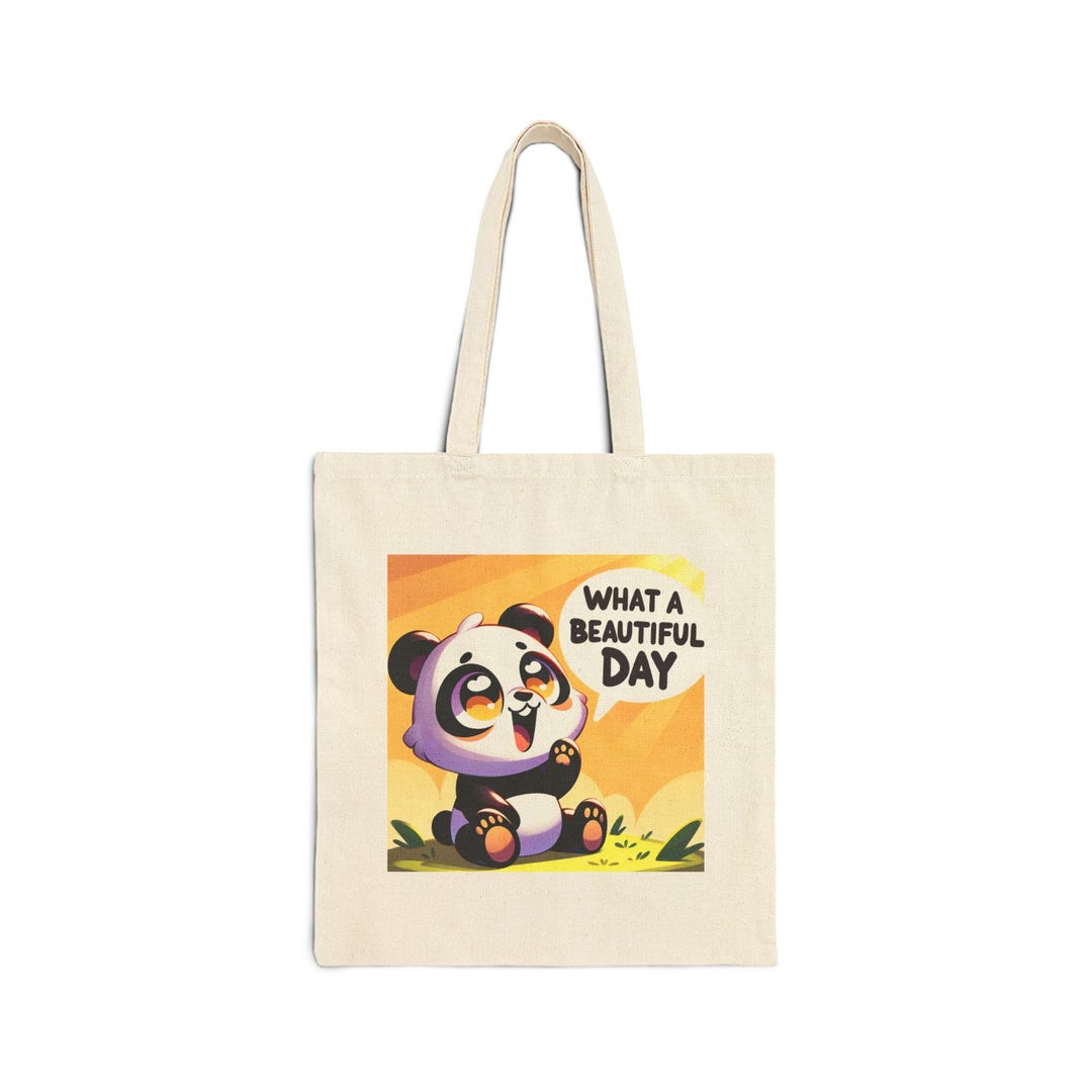 Cute Panda Cotton Canvas Tote Bag – Eco-friendly Shopping - Etsy