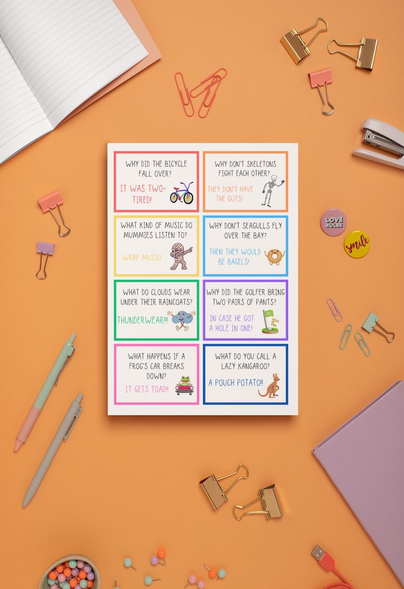 Printable Lunchbox Jokes for Kids – 40 Fun Cards + 3 Blank Pages ...