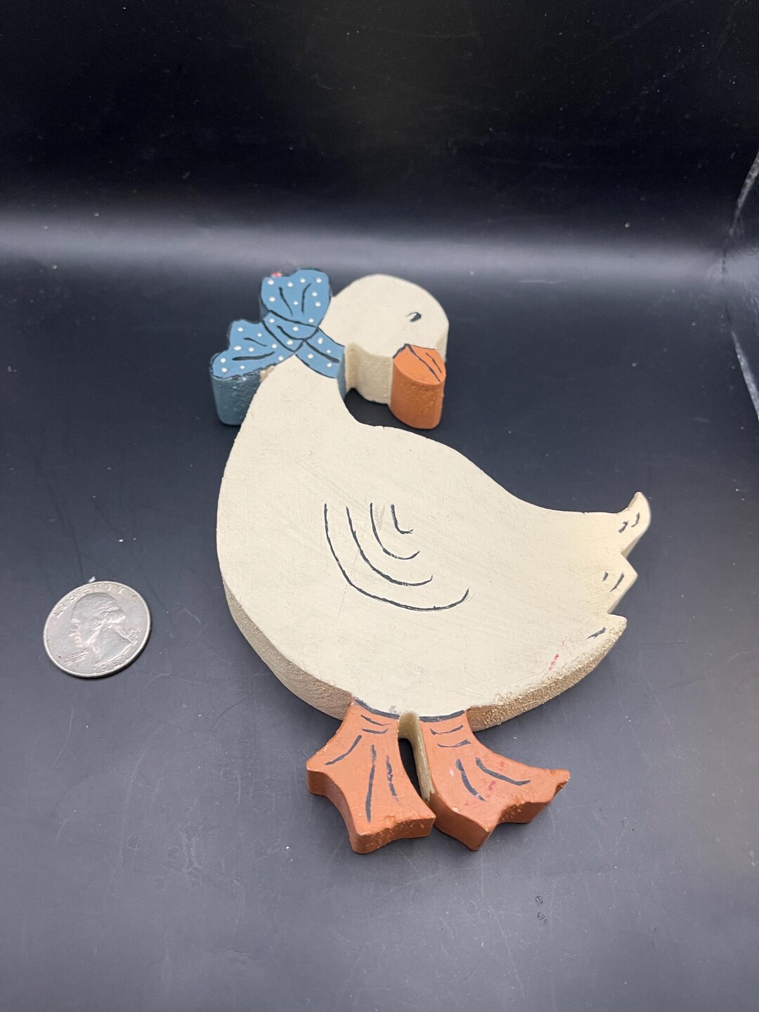 Vintage Country Goose With Blue Bow Wood Cut Out - Etsy