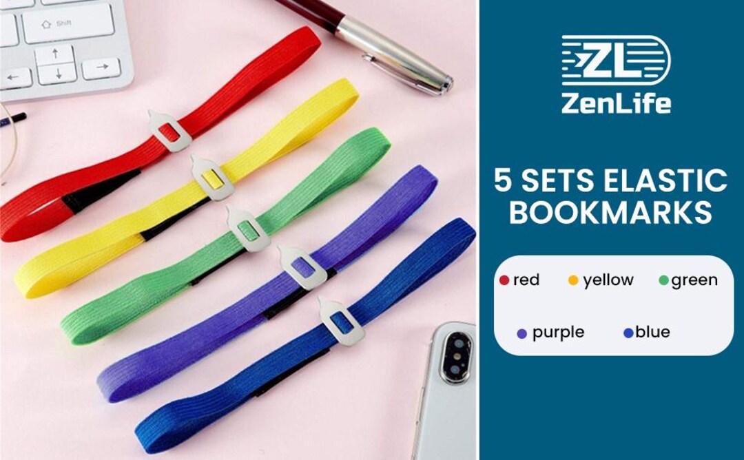 Elastic Bookmarks & Transparent Sticky Notes Set (S/M/L) – Journal ...