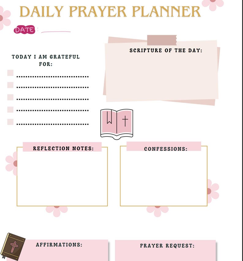 Daily Prayer Plan|digital Download|guided Prayer Template|bible Study ...