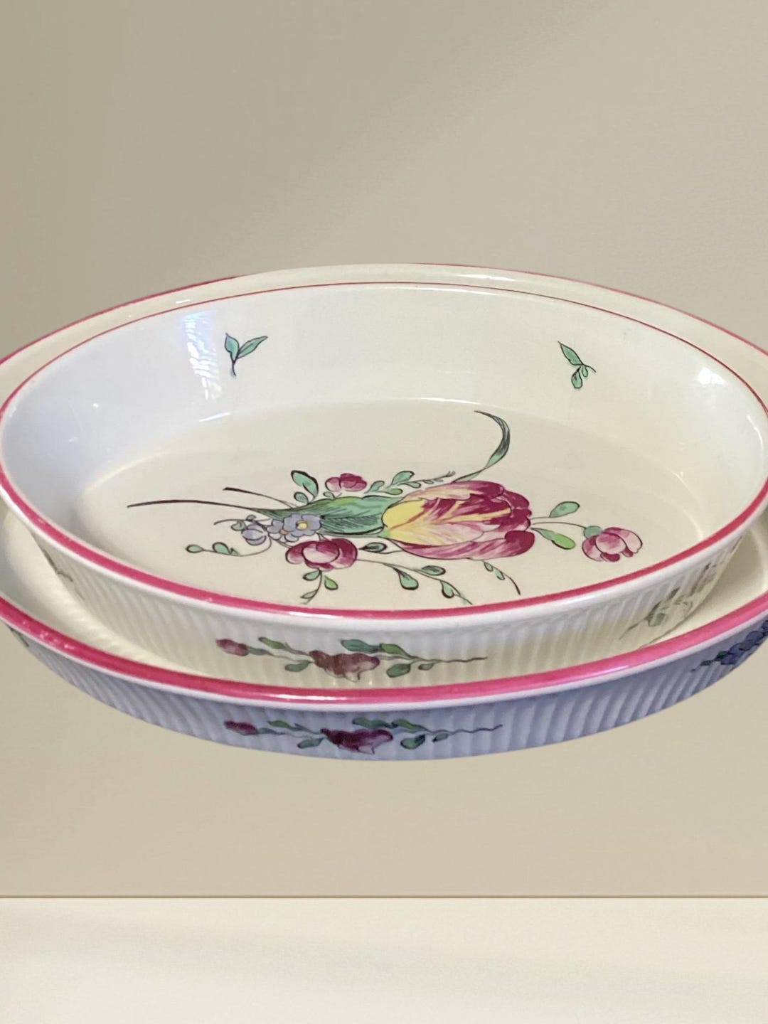 Vestal Strasbourg 2 Piece Serving Bowl Set Porcelain a Feu- France - Etsy