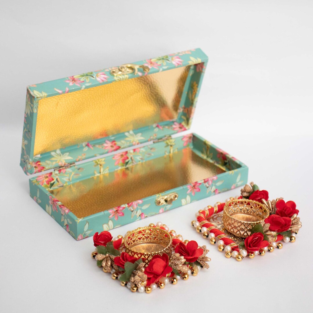 Diwali Tea Light Holder Set: Ethnic Style Gift Box - Etsy