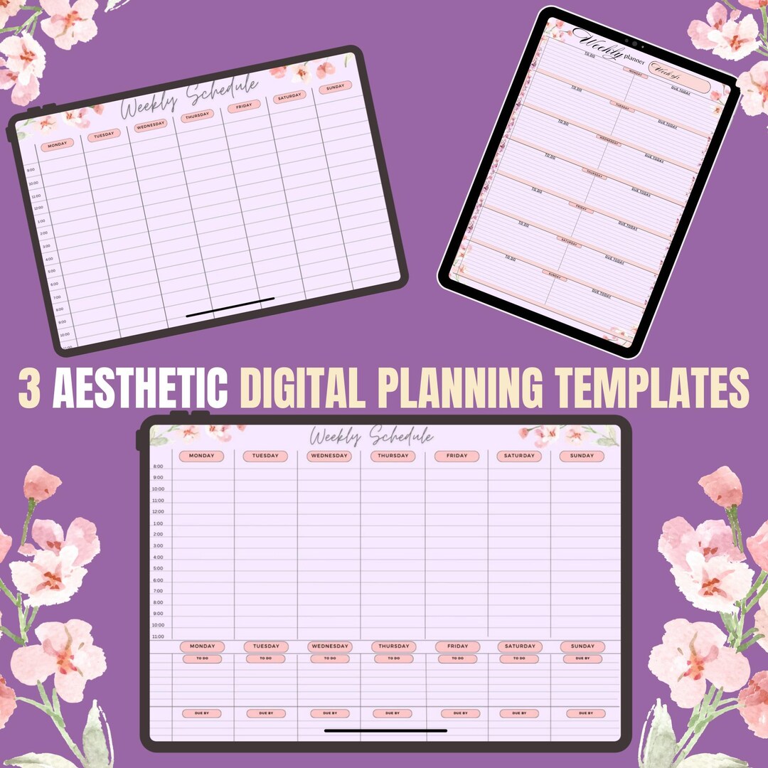 Undated Weekly Student Planner and To-do List Digital Templates Great ...