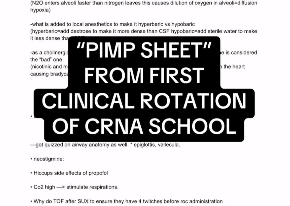 Anesthesia Cheat Sheet PDF CRNA Study Guide Printable Clinical ...