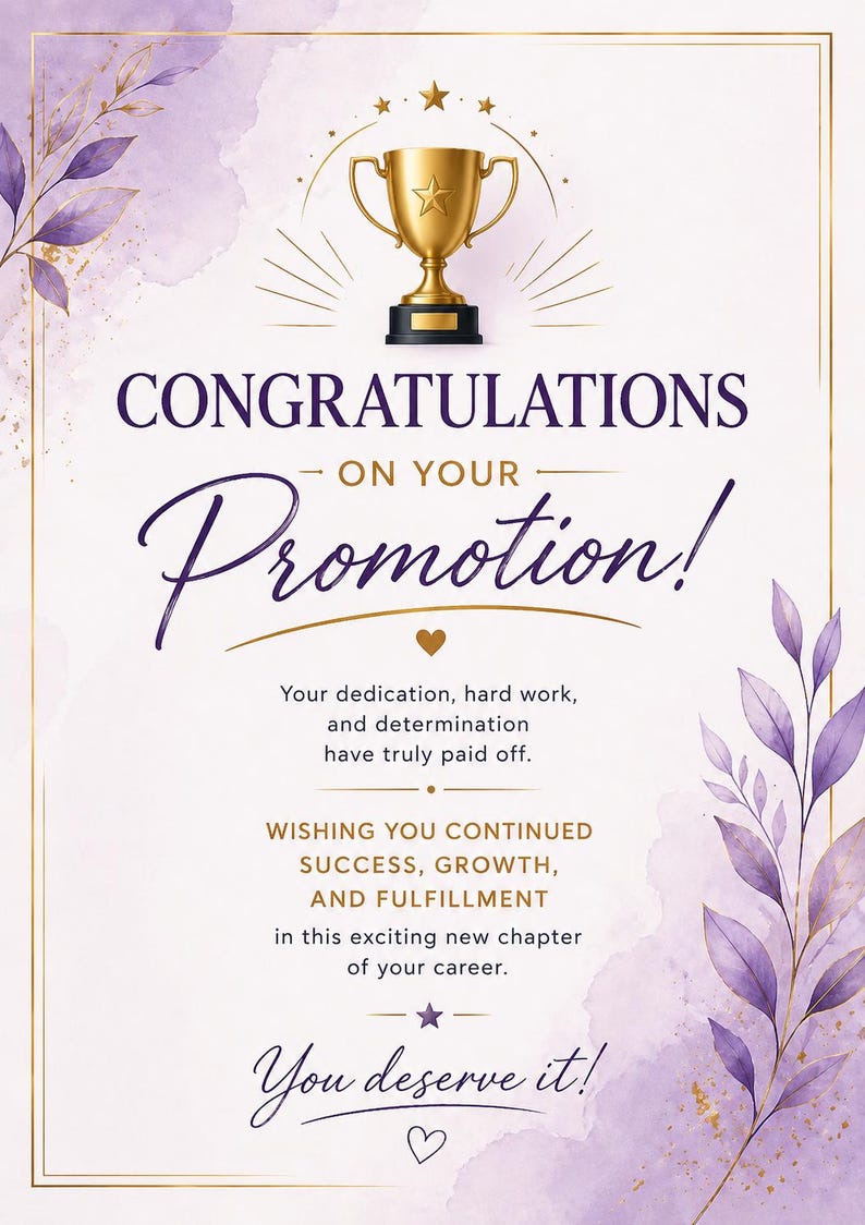 Promotion Congratulations Card Bundle | Elegant, Modern & Professional ...