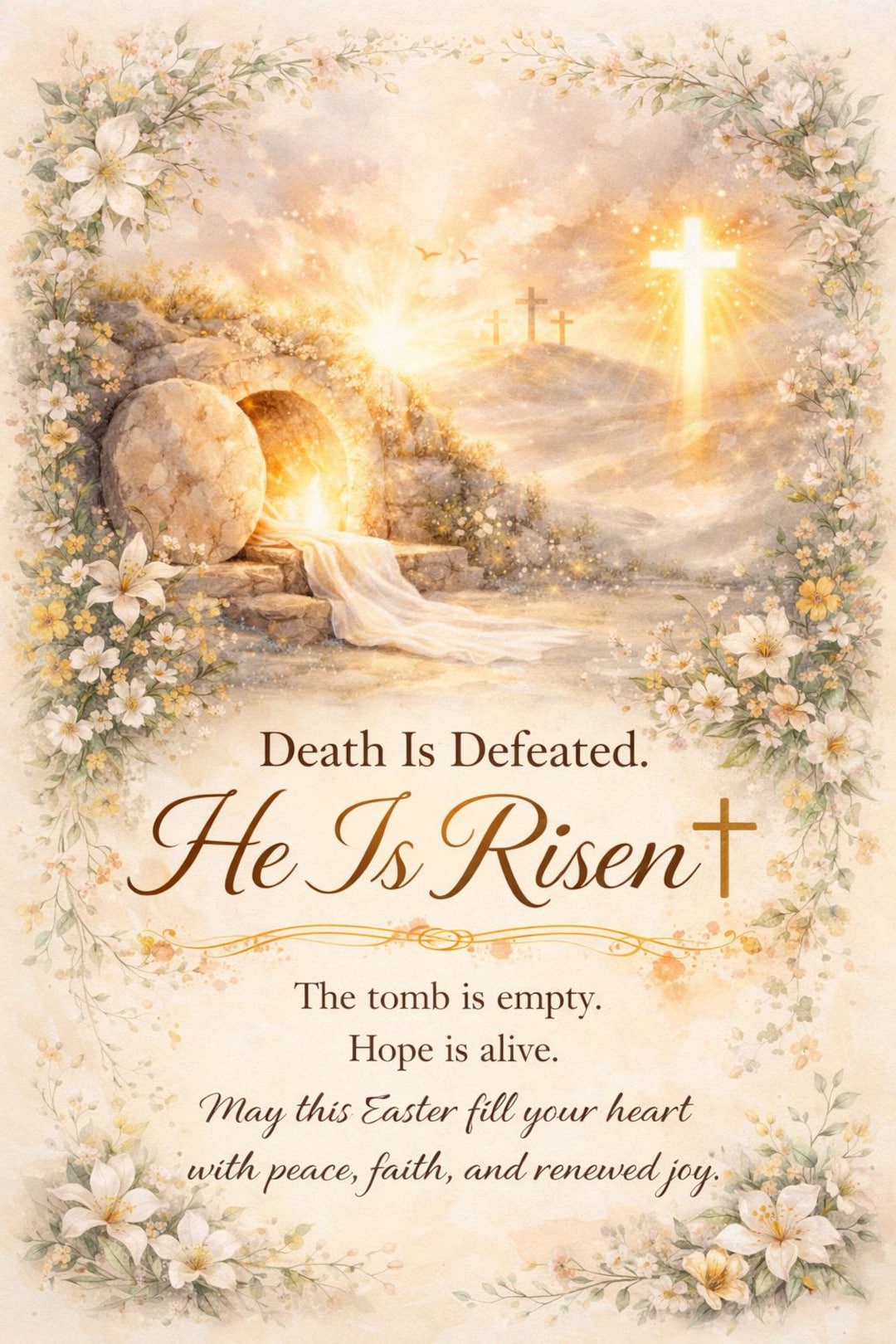 He is Risen, Easter Faith Greeting Card - Etsy