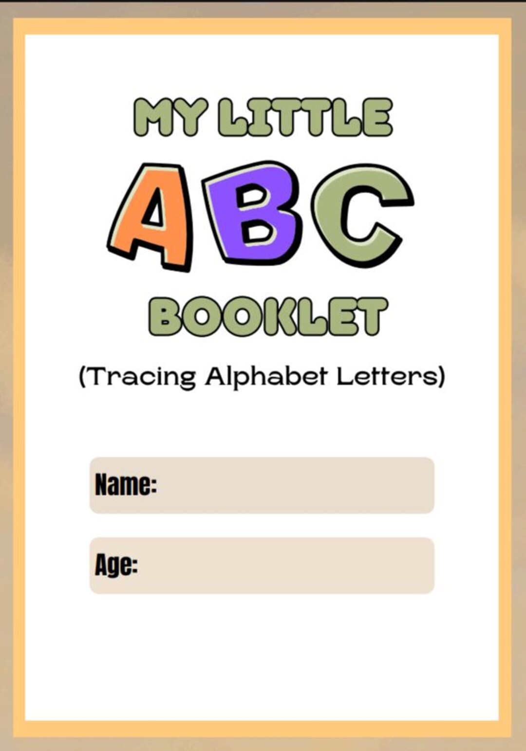My Litter ABC Tracing Book - Etsy
