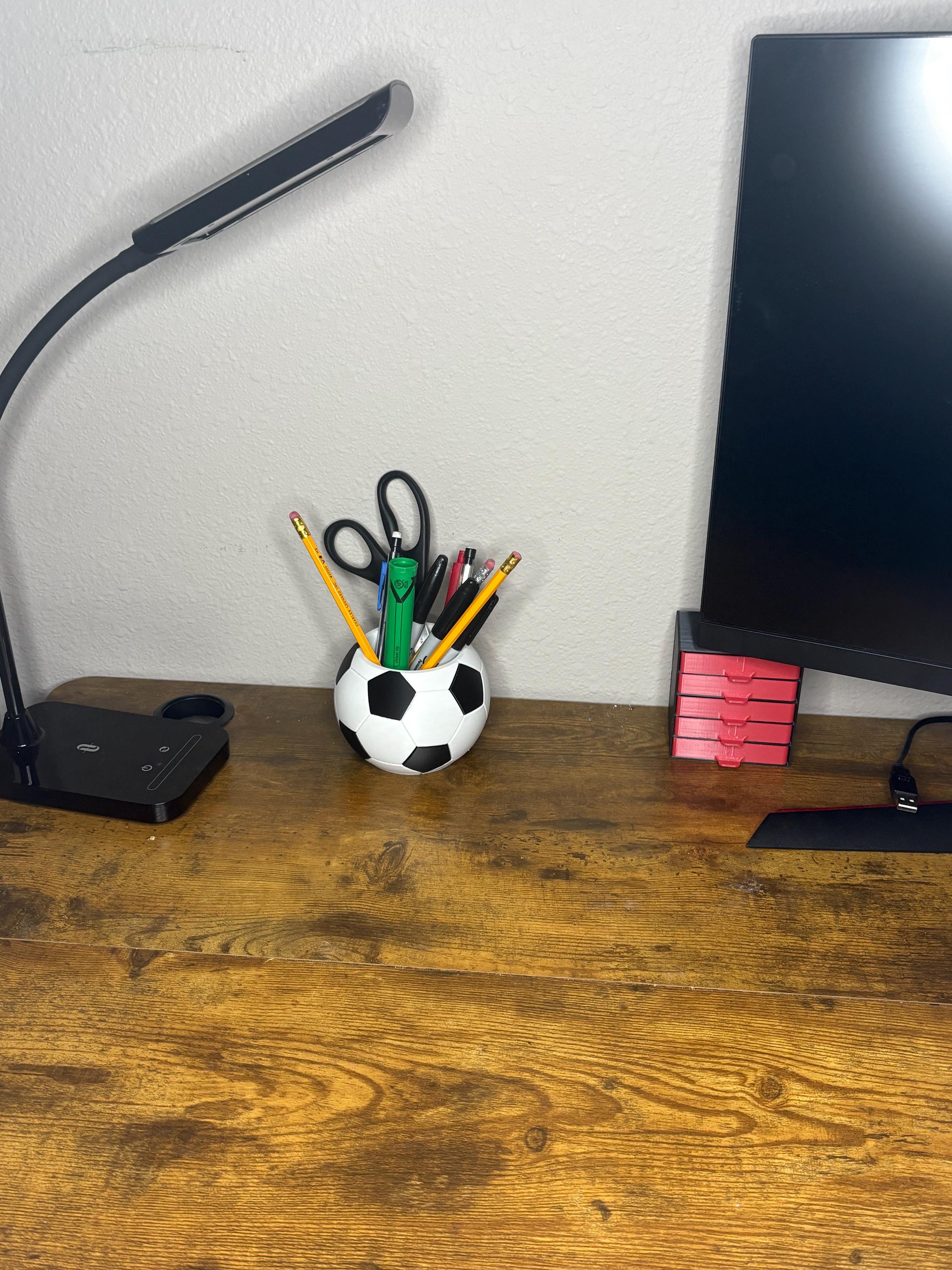 Soccer Ball Desk Pencil Organizer - Etsy