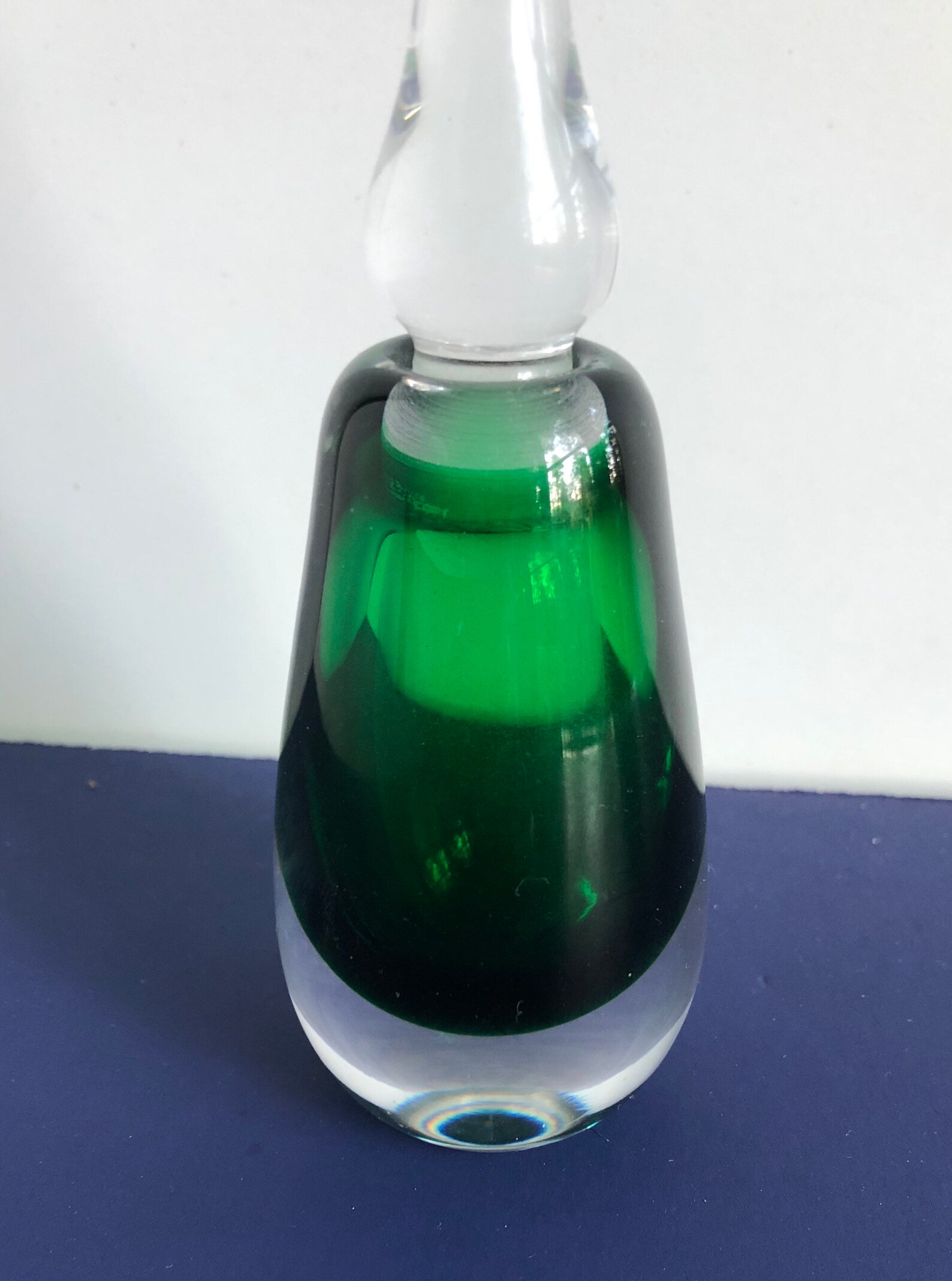 Vandermark Merritt Glass Decanter Perfume Bottle Signed Green Beautiful ...