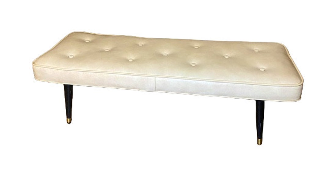 Mid-century Ottoman Footstool Long Low Tufted MCM Nice - Etsy