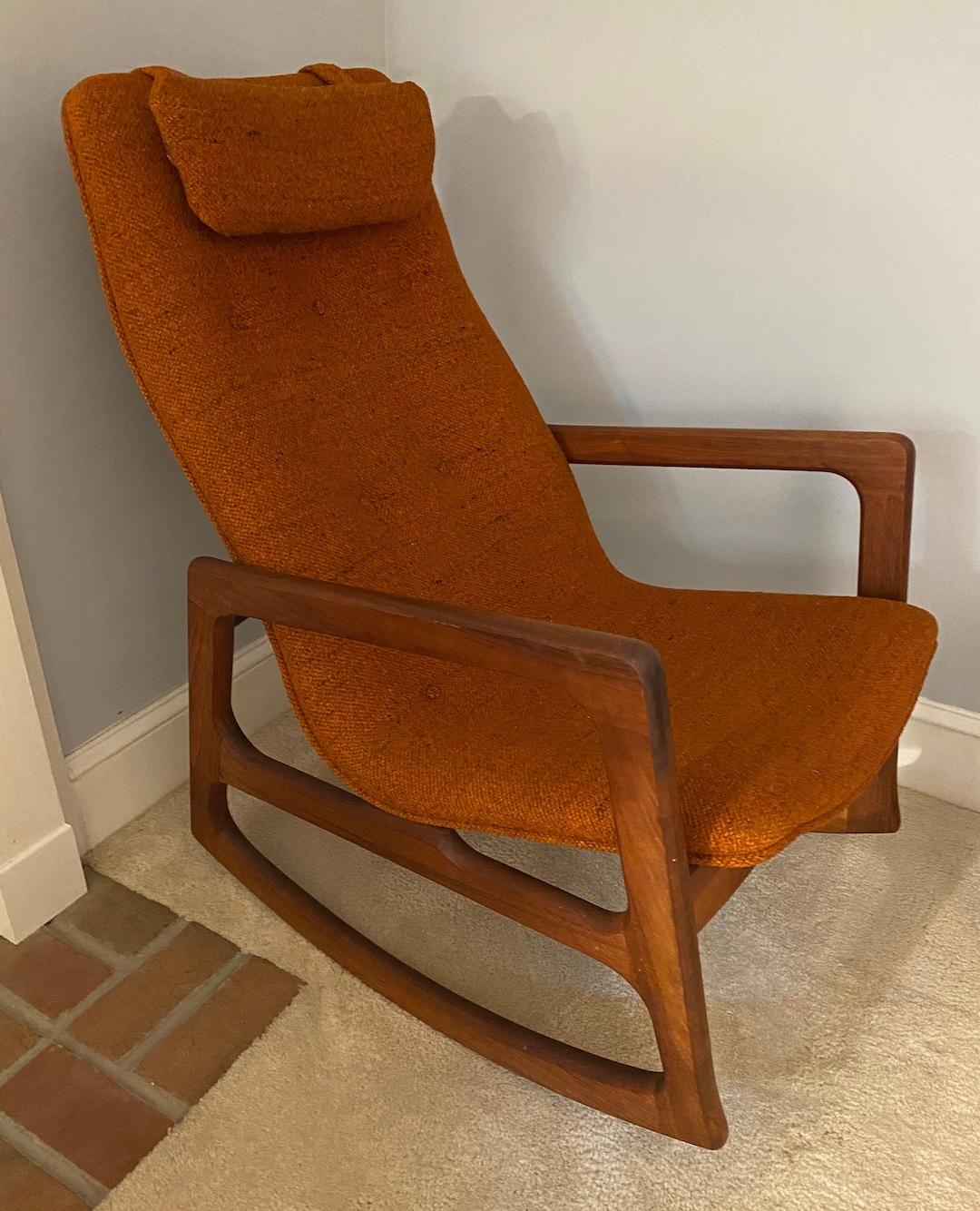 Mid-century Rocker Walnut Rocking Chair MCM Original - Etsy