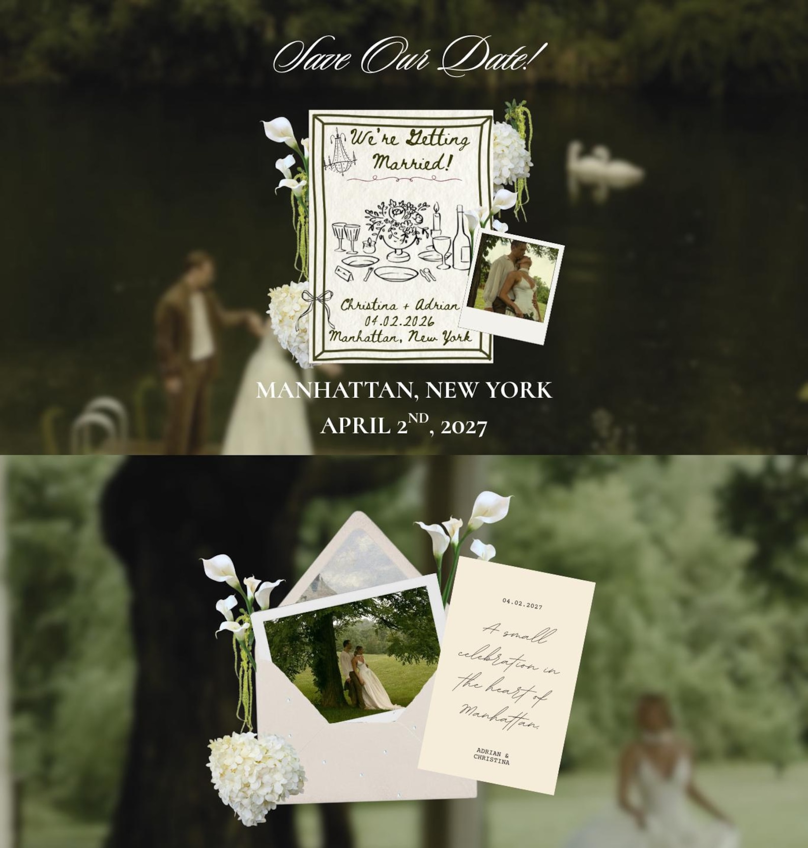Floral Save the Date Website Template: Editable Canva Wedding Invite ...