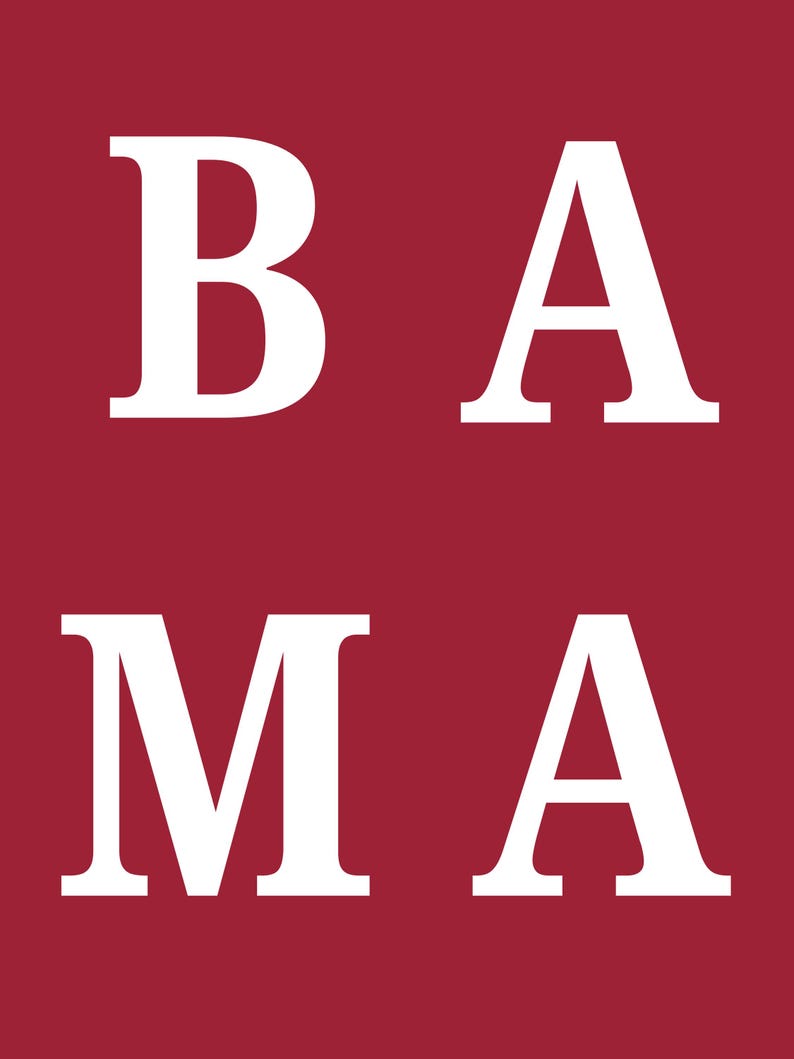Alabama Crimson Tide Dorm Decor | Preppy Bama Gallery Wall Art ...