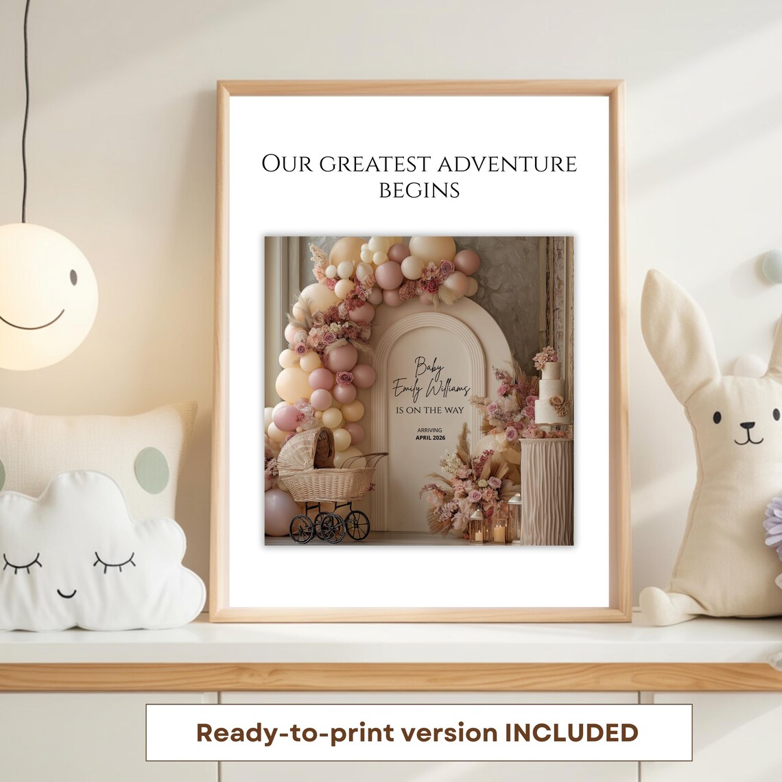 Baby Girl Announcement, Social Media Pregnancy Baloon Arch Announcement ...