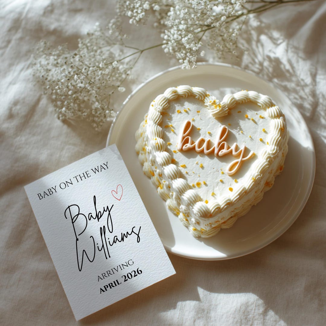 Minimalist Neutral Pregnancy Announcement, Modern Social Media Baby ...
