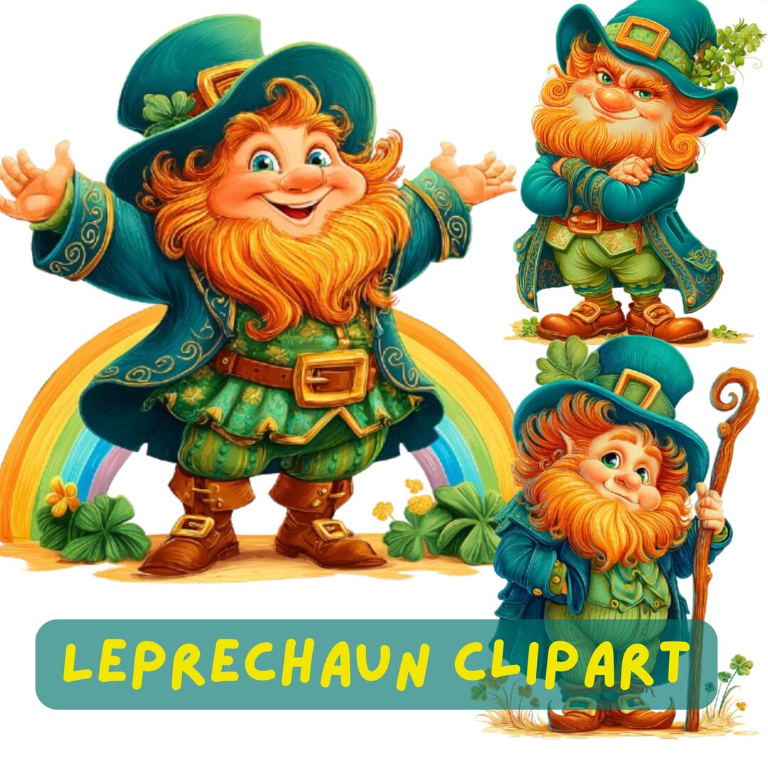 Leprechaun Clipart Art, Funny Cartoon St Patricks Day Leprechaun PNG ...