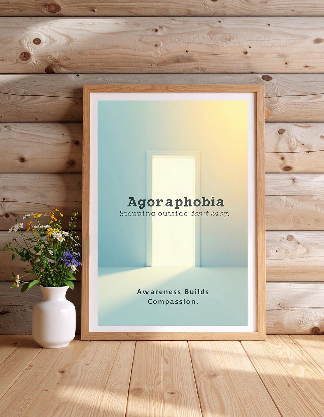 Agoraphobia Awareness Printable Poster | Minimalist Mental Health Wall ...