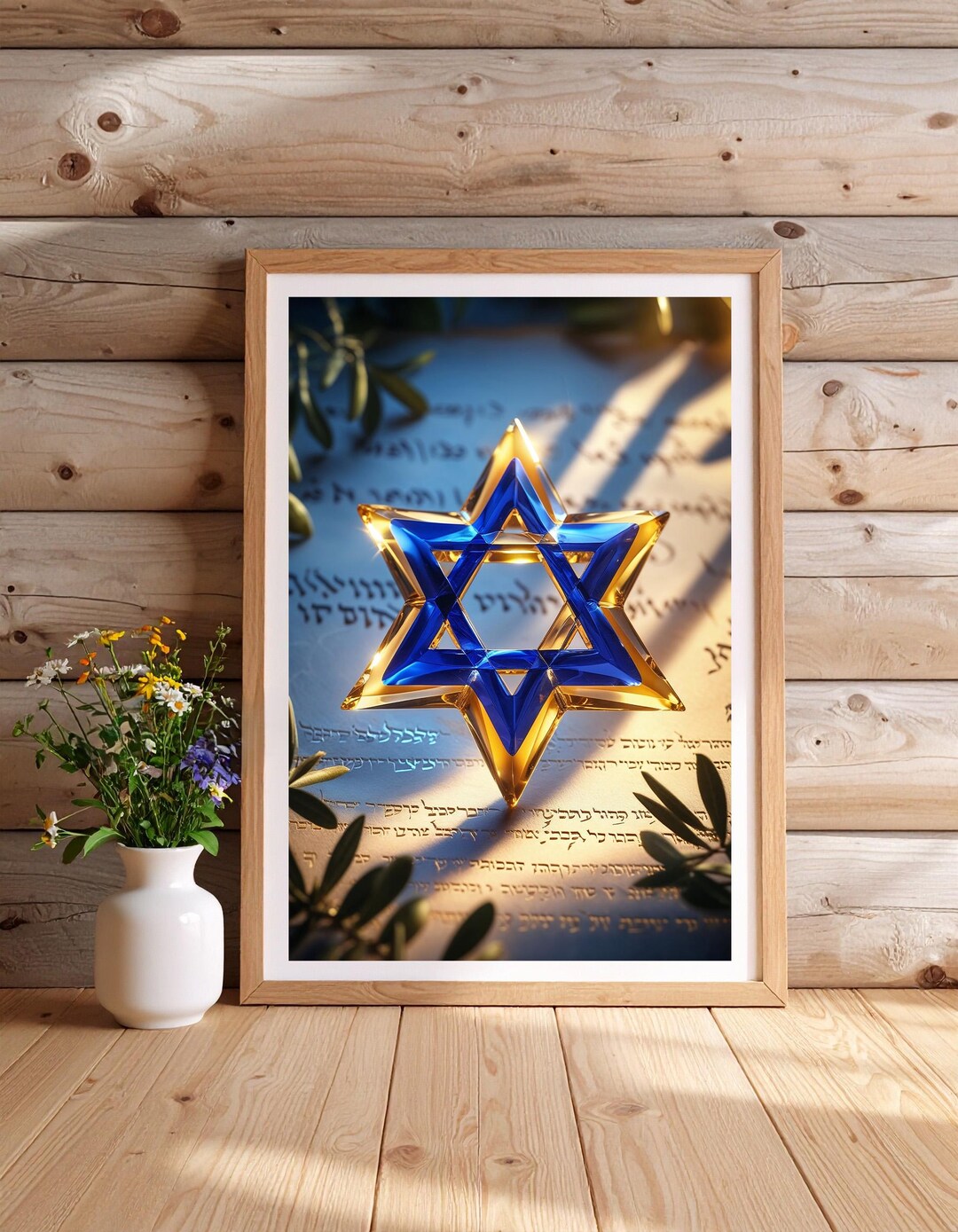 Star of David Wall Art | Jewish Printable | Peace & Light Poster - Etsy