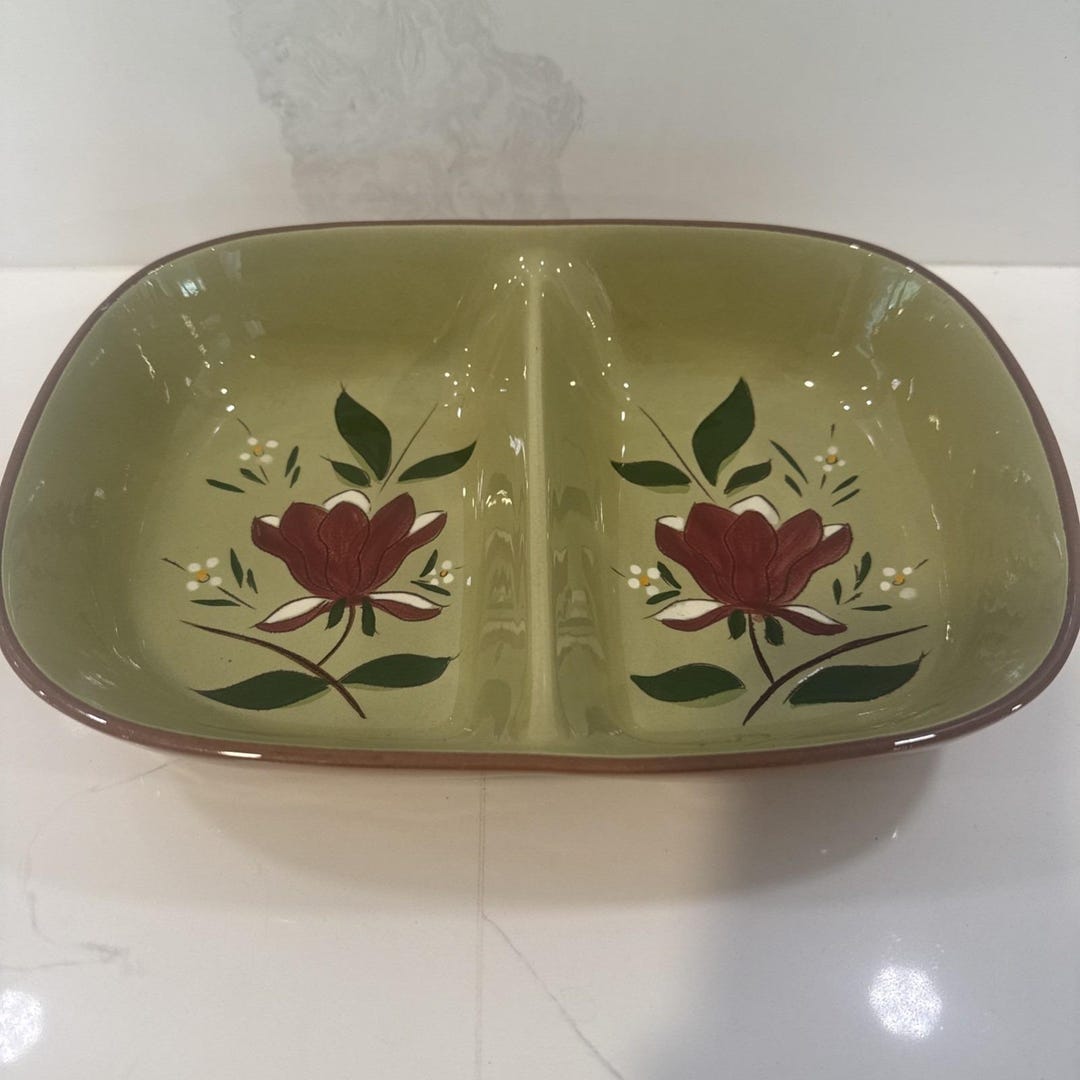 STANGL POTTERY MAGNOLIA Divided Serving Bowl Dish Two-sided S30 - Etsy