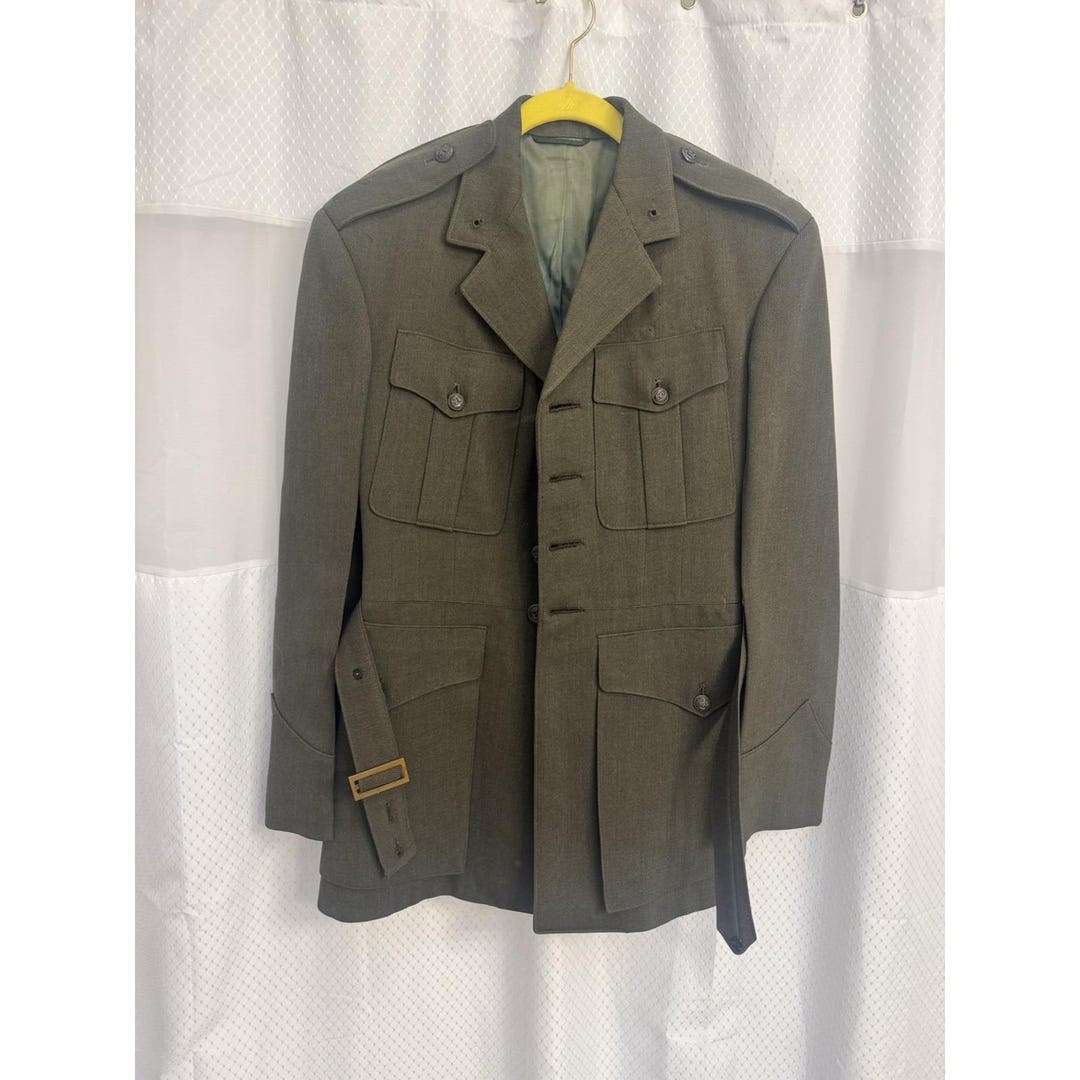 USMC Marine Corps Uniform Alpha Coat Jacket 37 W Belt - Etsy